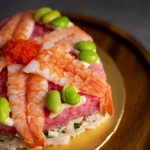 Love Shaped Ebi Ebikko Sushi Cake - JUNANDUS